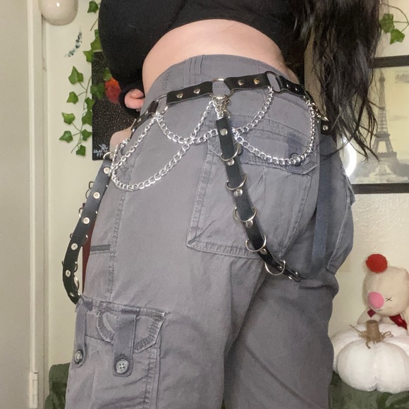 Accessories | Goth Grunge Egirl Punk Alt Faux Leather Chain Belt | Poshmark
